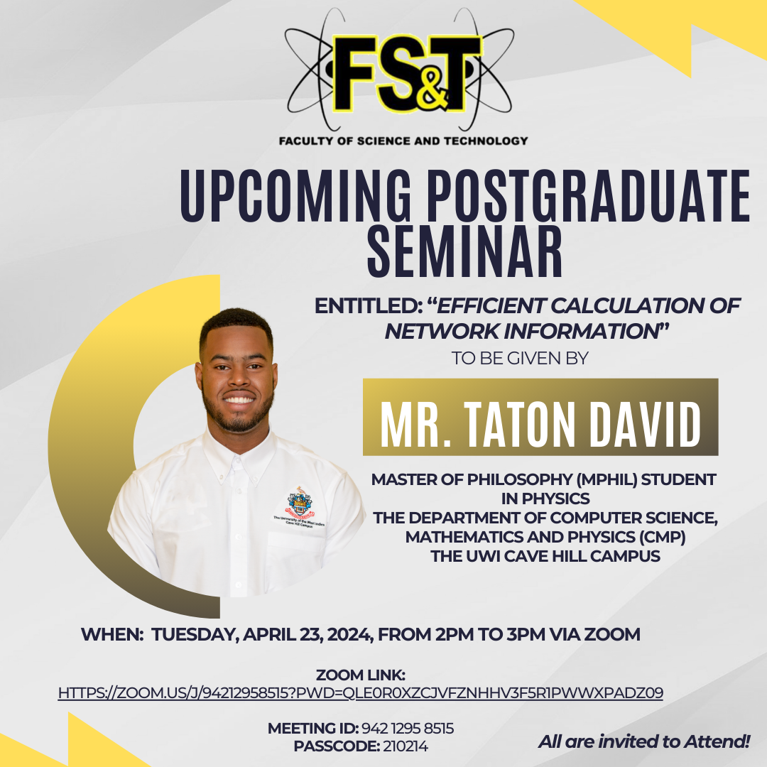 Department of Computer Science, Mathematics & Physics | The University of the West Indies at ...